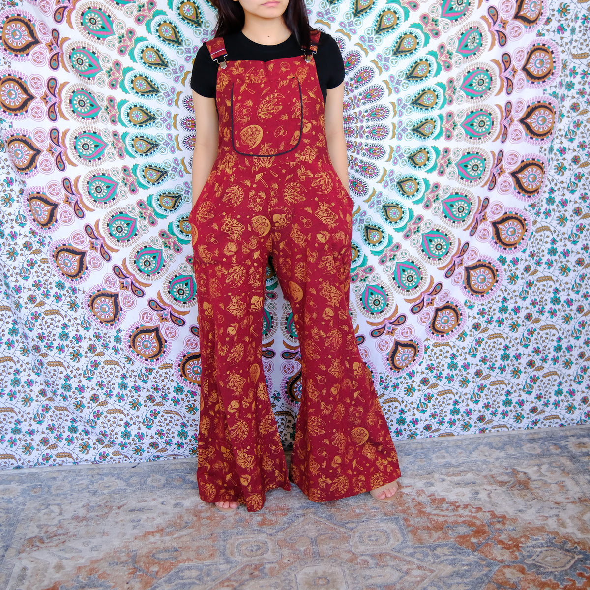 Magical Celestial/Mushroom Bell Bottom Jumpsuit – karmanepalcrafts