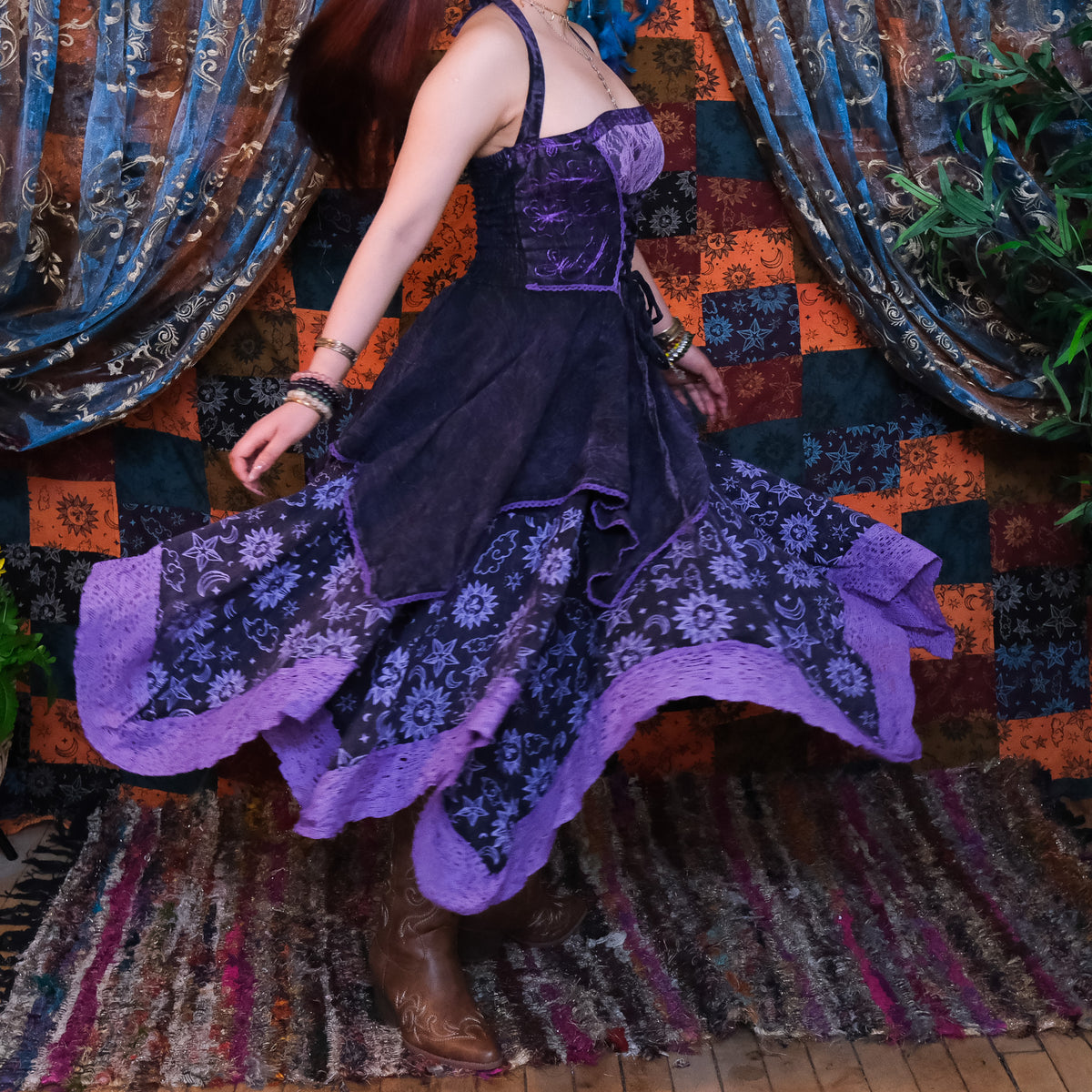 Witchy Celestial Asymmetrical Pixie Dress – karmanepalcrafts
