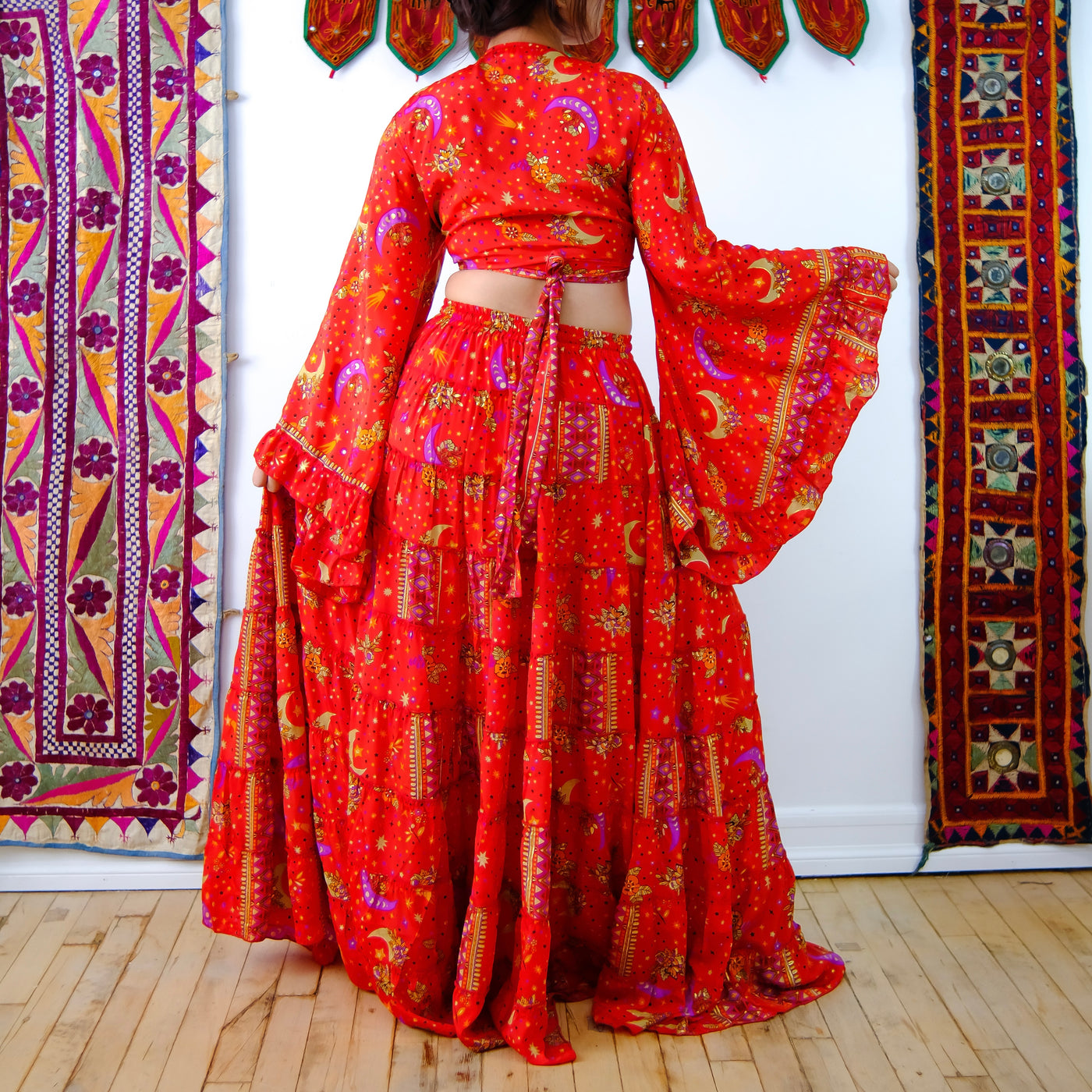 Stevie Inspired Flowy Tiered Skirt With Ruffle Top – karmanepalcrafts