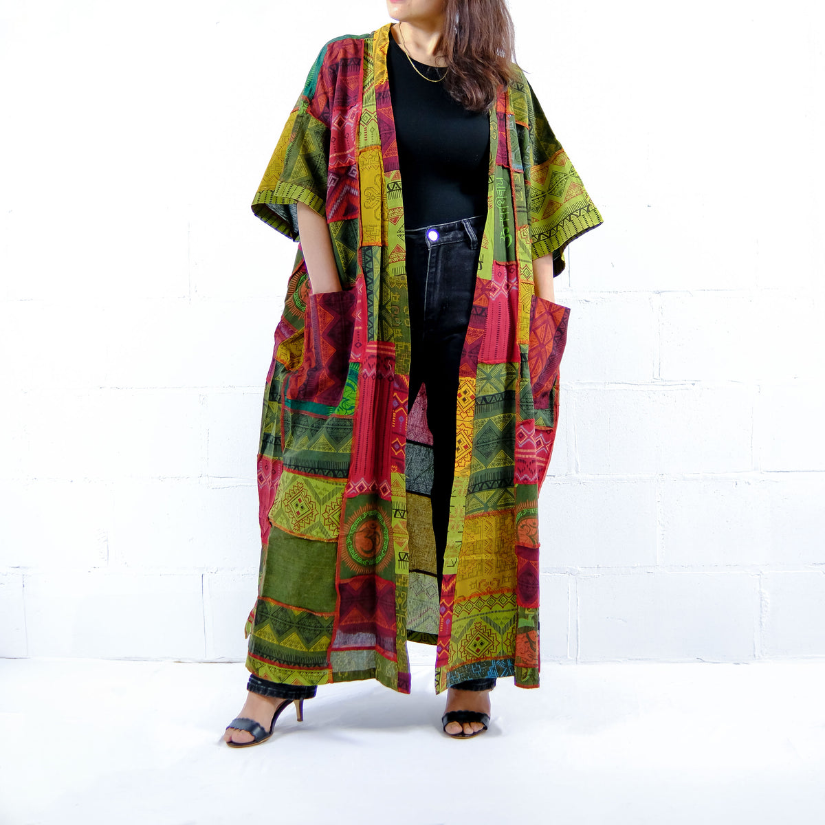 Patchwork Cotton Long Oversized Duster – karmanepalcrafts