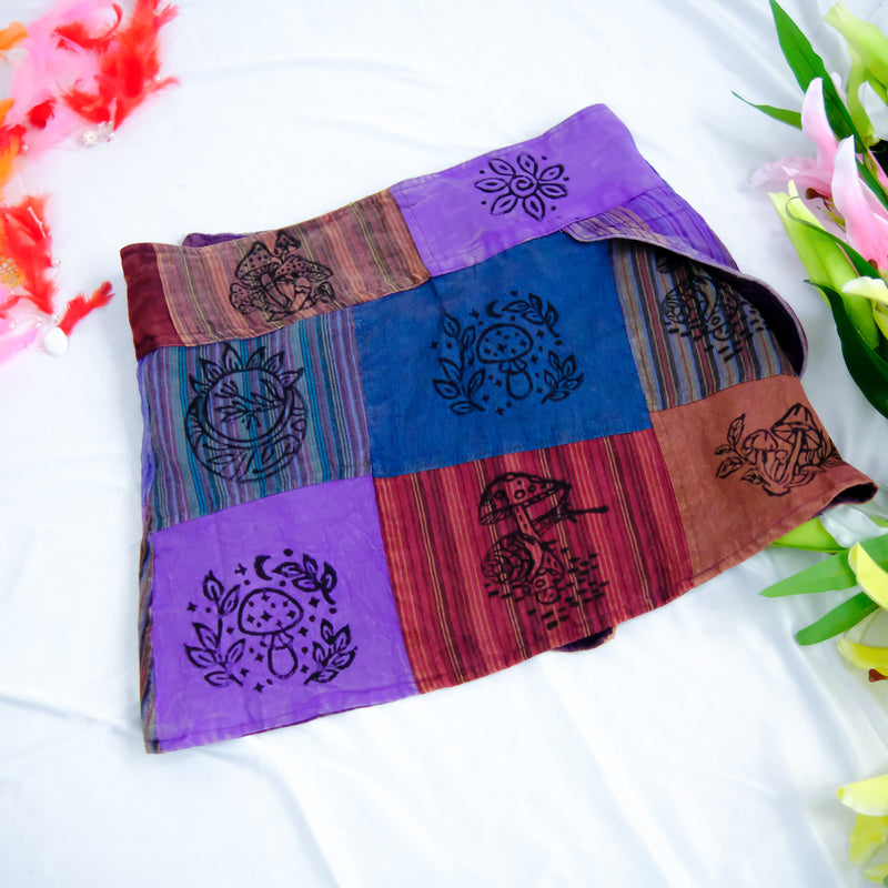 Short Patch Mini Skirt with Popper Button – karmanepalcrafts