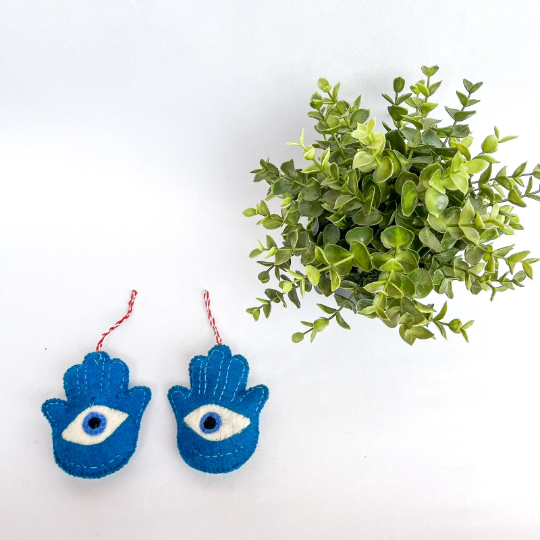 Felt Evil Eye Ornaments – karmanepalcrafts