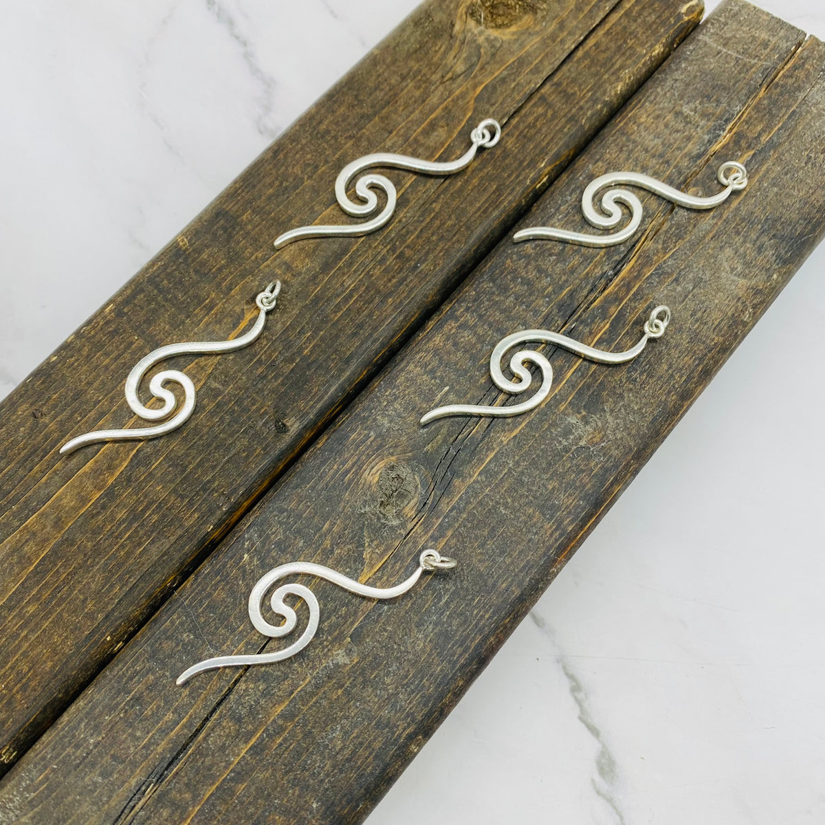 Sterling Silver Swirl Charm, Handmade Silver Charms from Nepal, Spiral ...